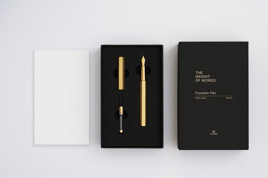 YSTUDIO Classic Revolve Fountain Pen – Brass – PAPIERNICZENI